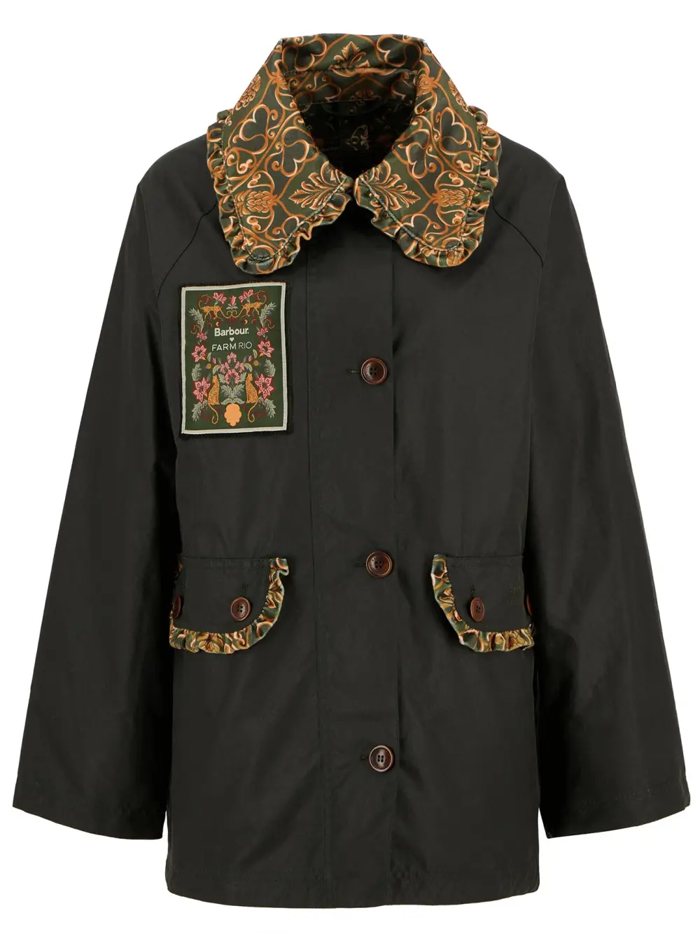 BARBOUR & FARM RIO MARIA-CLARA WAX JACKET - Dominique Fashion Boutique - dominiqueshop.gr